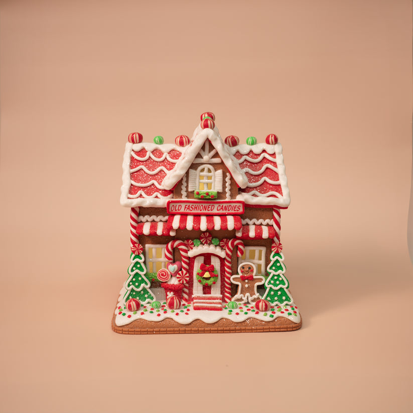 Candy Shop Gingerbread House Light-Up Decor – Candy & Nest